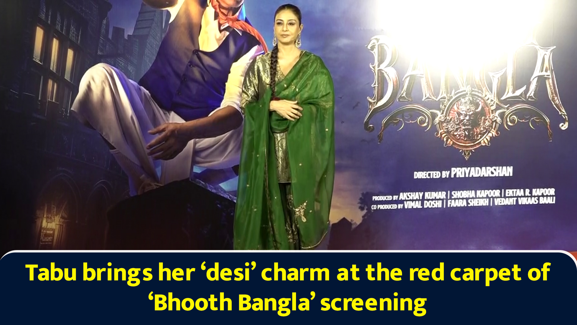 Tabu brings her desi charm at the red carpet of Bhooth Bangla screening