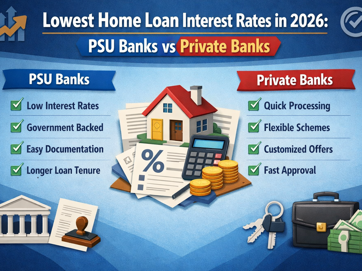 Lowest home loan interest rates in 2026: PSU banks vs private banks ...