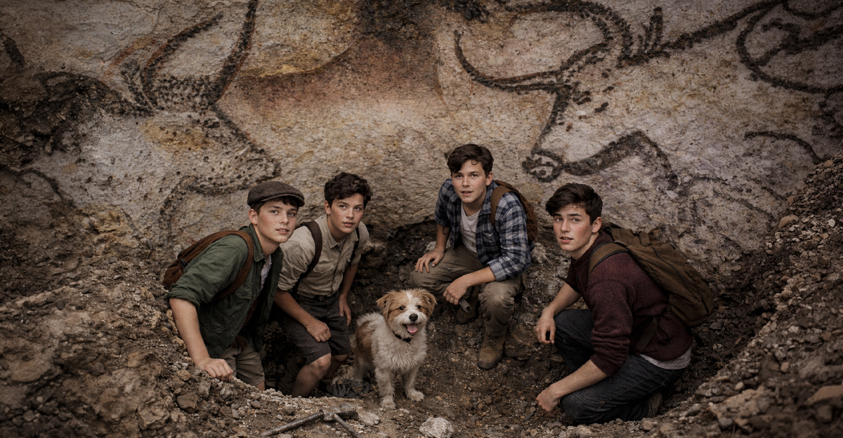 In 1940, four teens searching for their lost dog accidentally ...