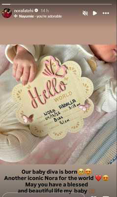 Nora Fatehi welcomes 'baby Nora', shares glimpse of newborn