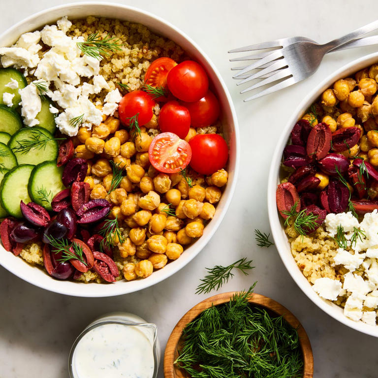 My Mediterranean chickpea protein bowl is a bright & zesty weeknight ...