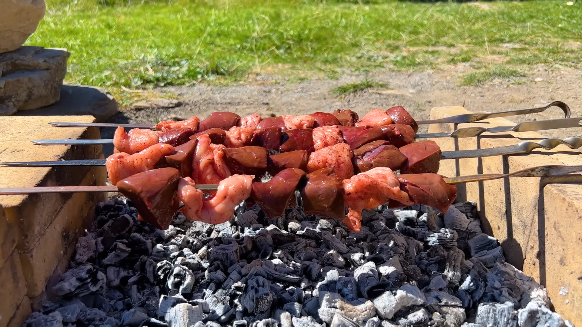 Traditional lamb offal dinner prepared the old-fashioned way