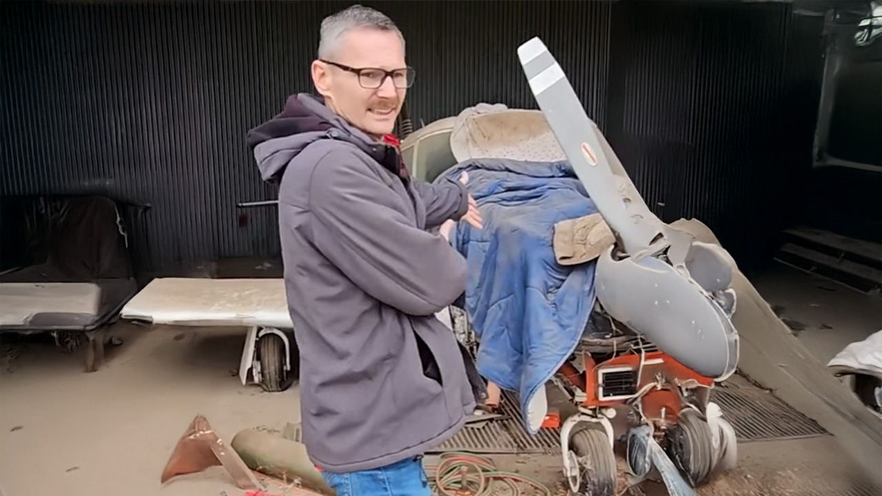 A real abandoned fighter jet found in the wild