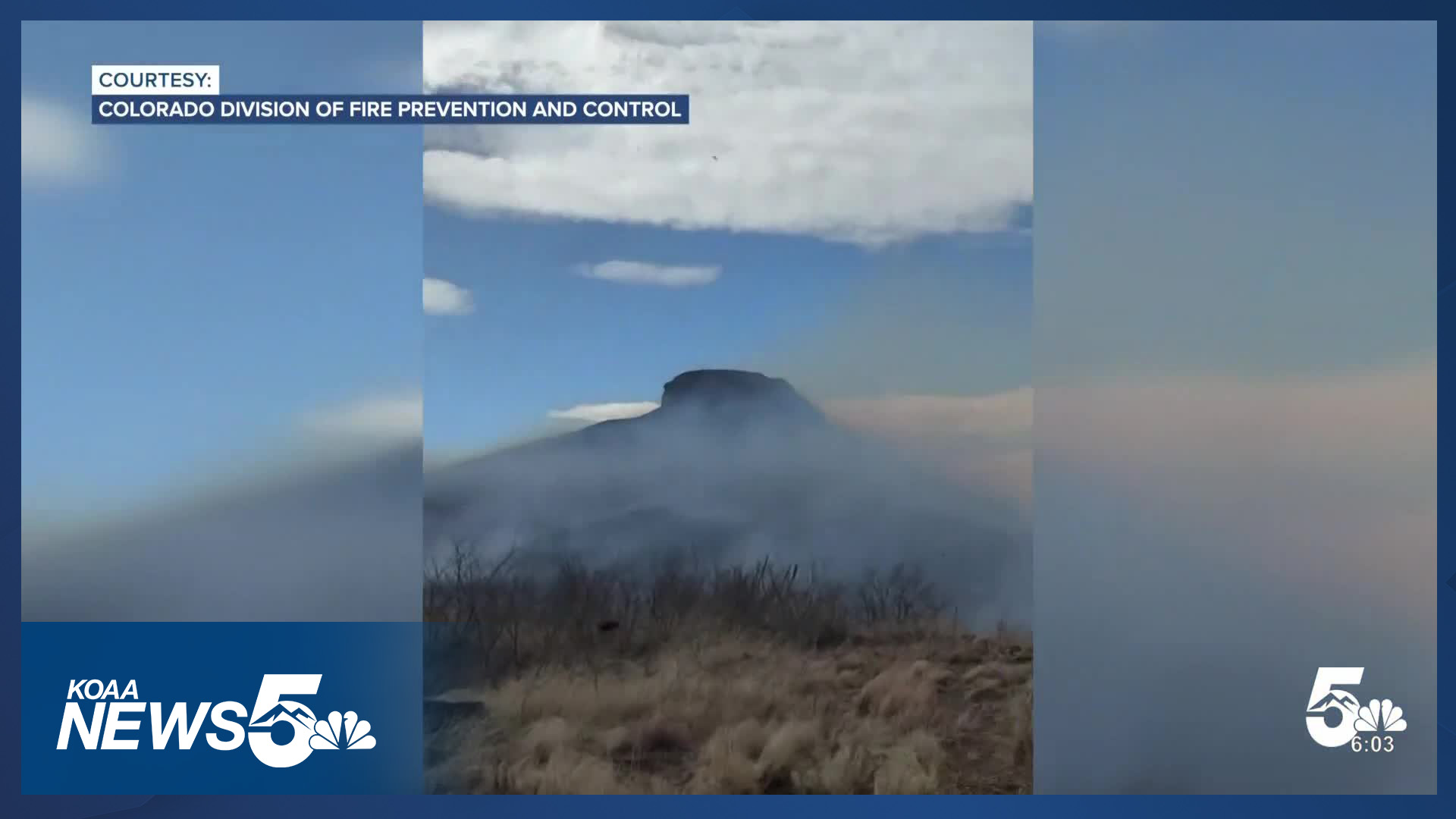 Update on the 1,000-acre fire burning on the Colorado border