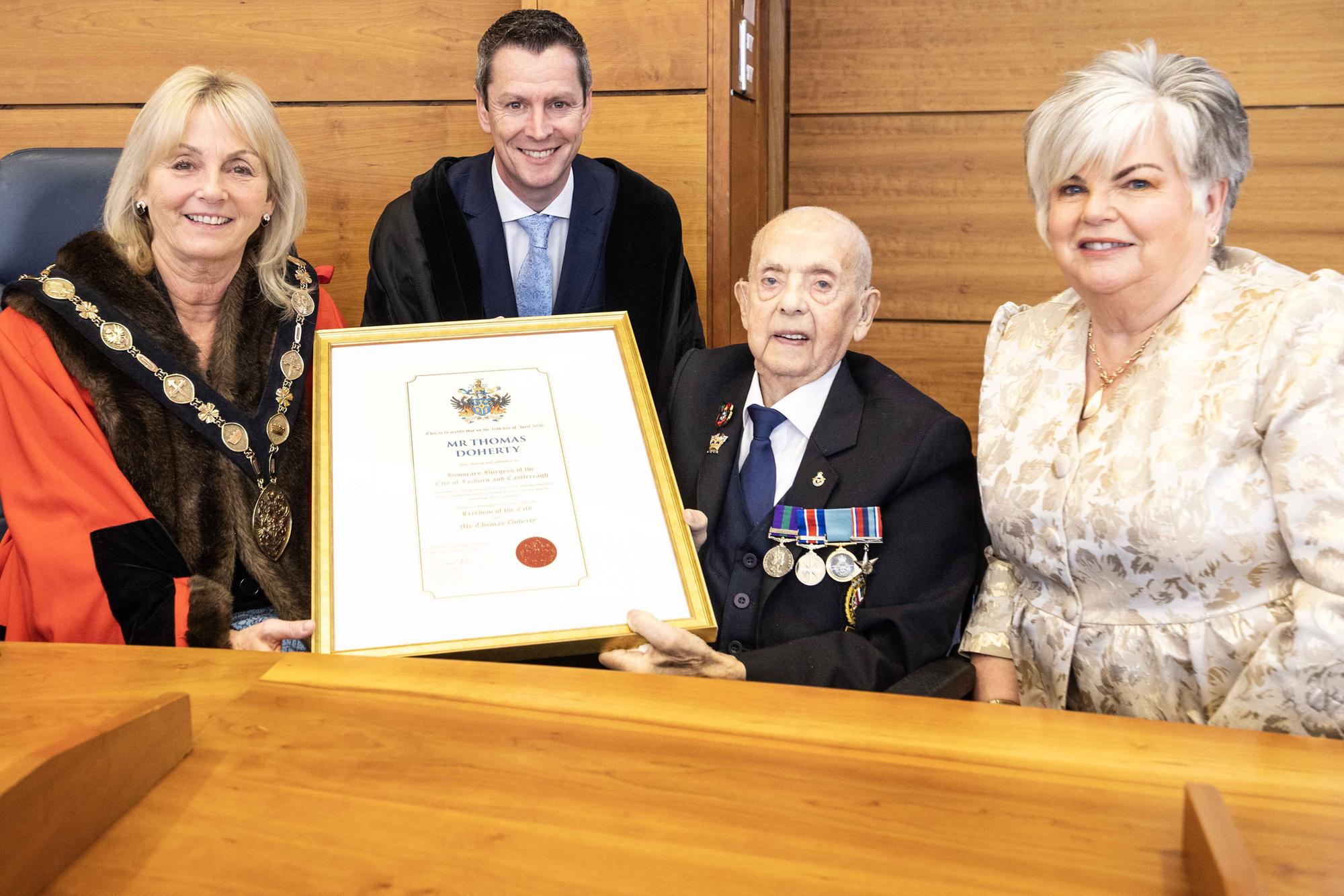 Thomas Doherty: Blitz-damaged home recalled as RAF veteran honoured ...