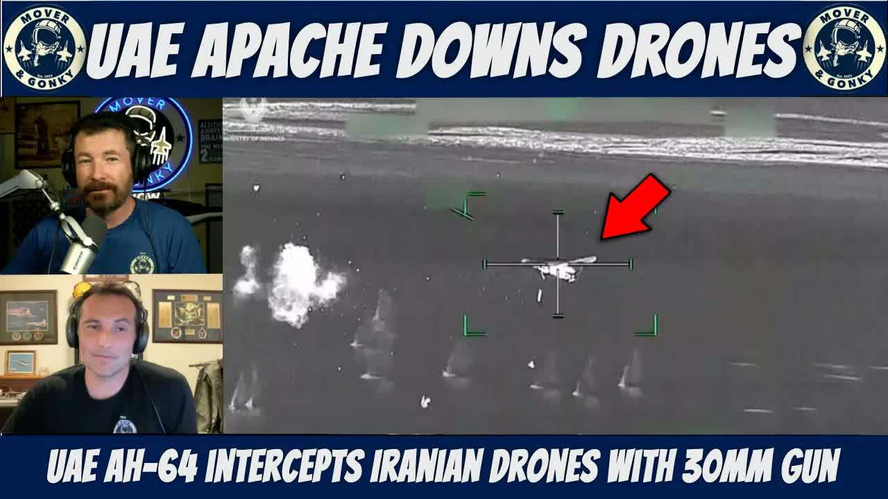 Gun footage - Apache helicopters destroy incoming drones