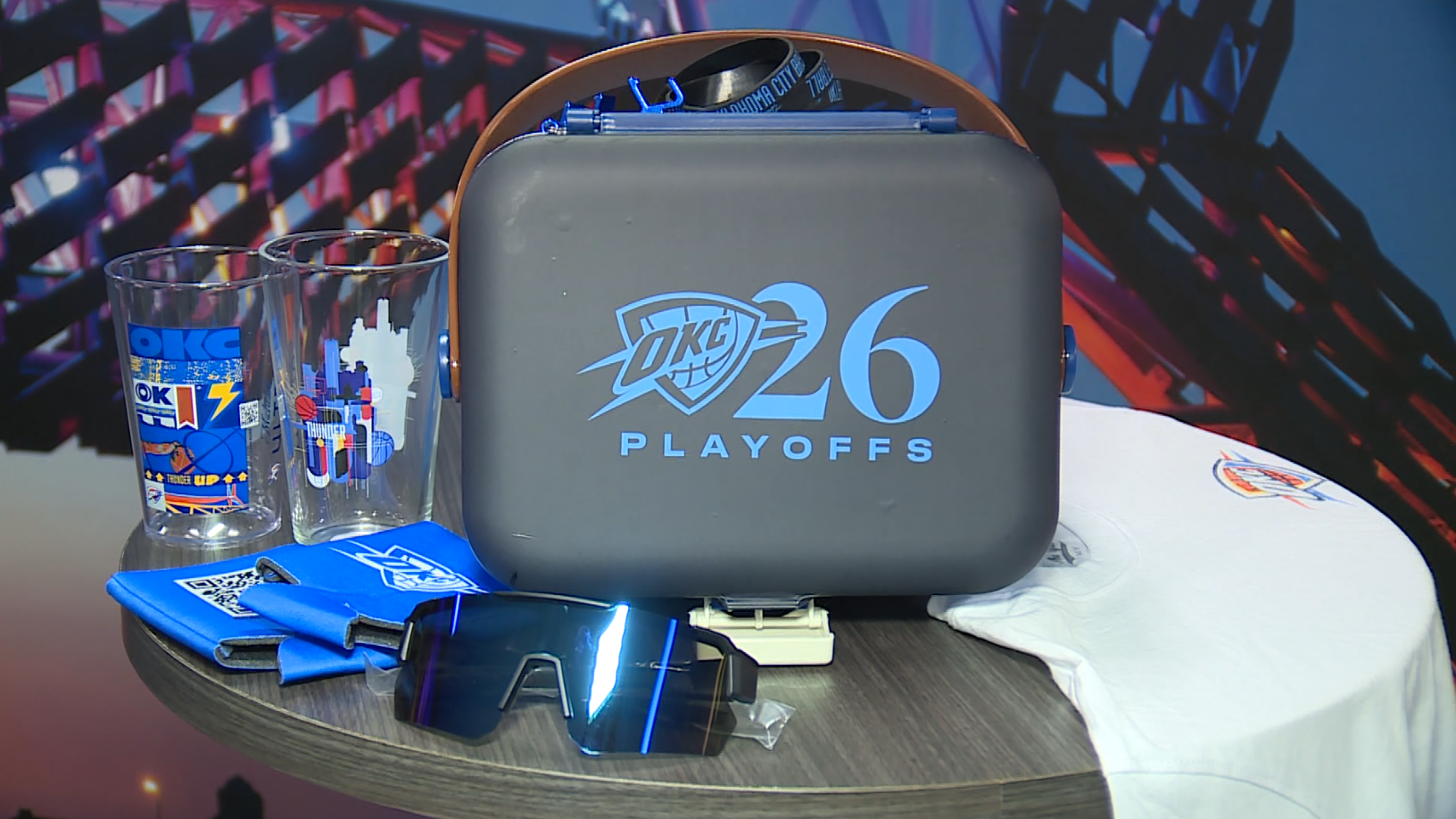 Happy hunting for Thunder-themed swag during scavenger hunt across OKC