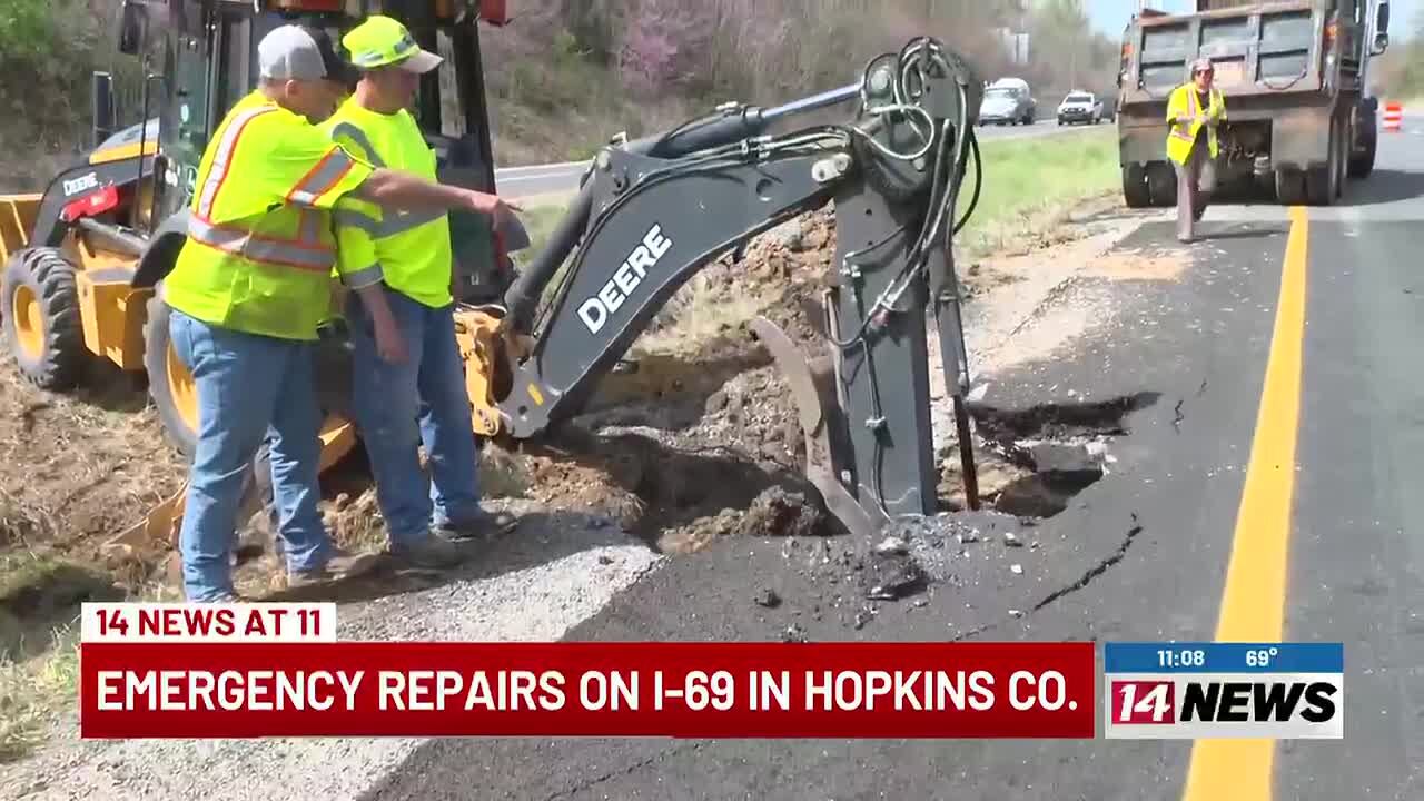 Emergency repairs underway on I-69 after mine collapse causes sinkhole ...