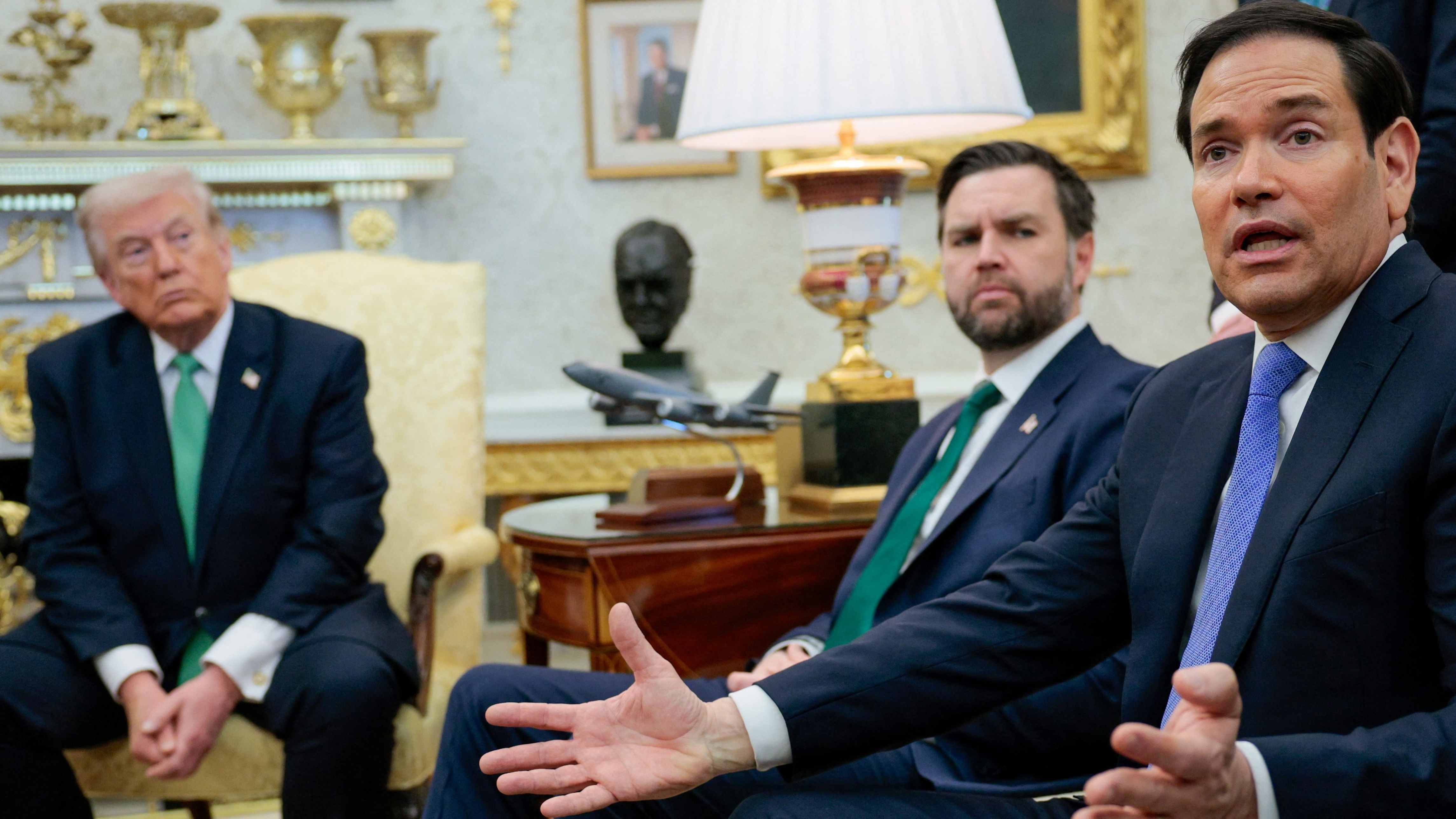 Trump’s secret ‘Hunger Games’ stunt for Vance and Rubio is leaked