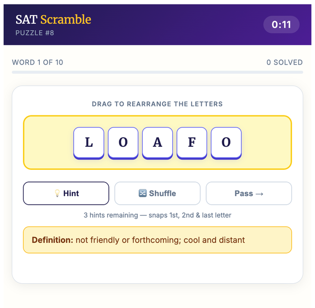 Only true word nerds can solve all of these SAT scrambles without using ...