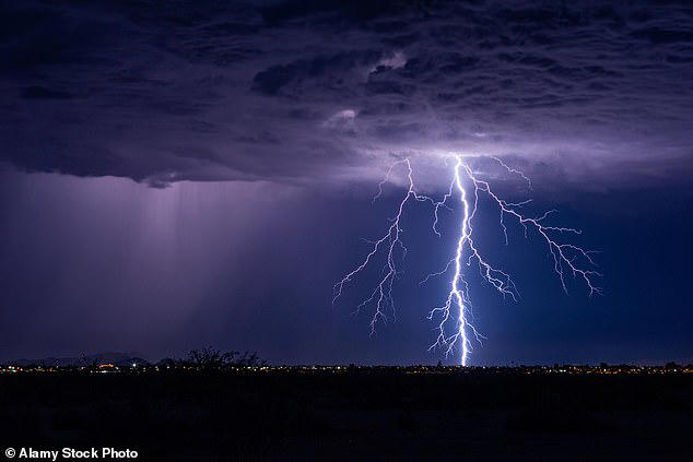 Middle-aged man dies after being 'struck by lightning' at gas station ...
