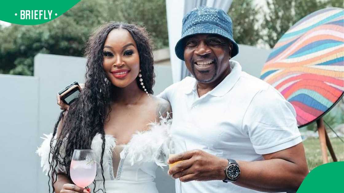 Video: Cheerful Chicco Twala attends daughter Lamiez wedding