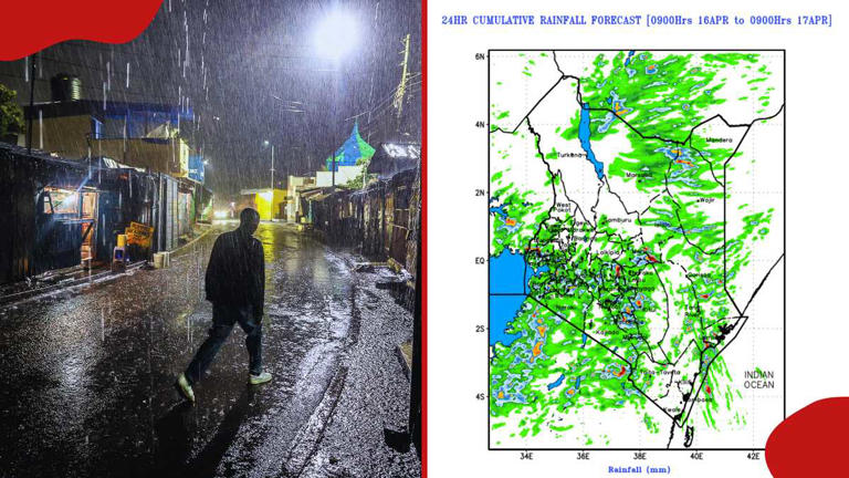 Kenya Met list areas set to receive rainfall on Friday, April 17, and ...