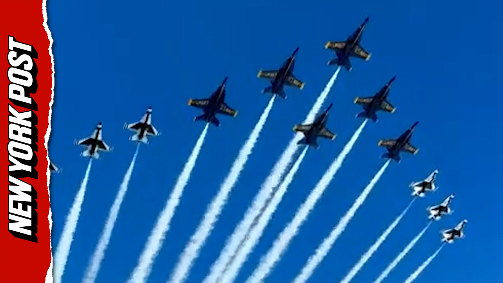 Blue Angels and Thunderbirds stun crowds in rare super delta flyover ...