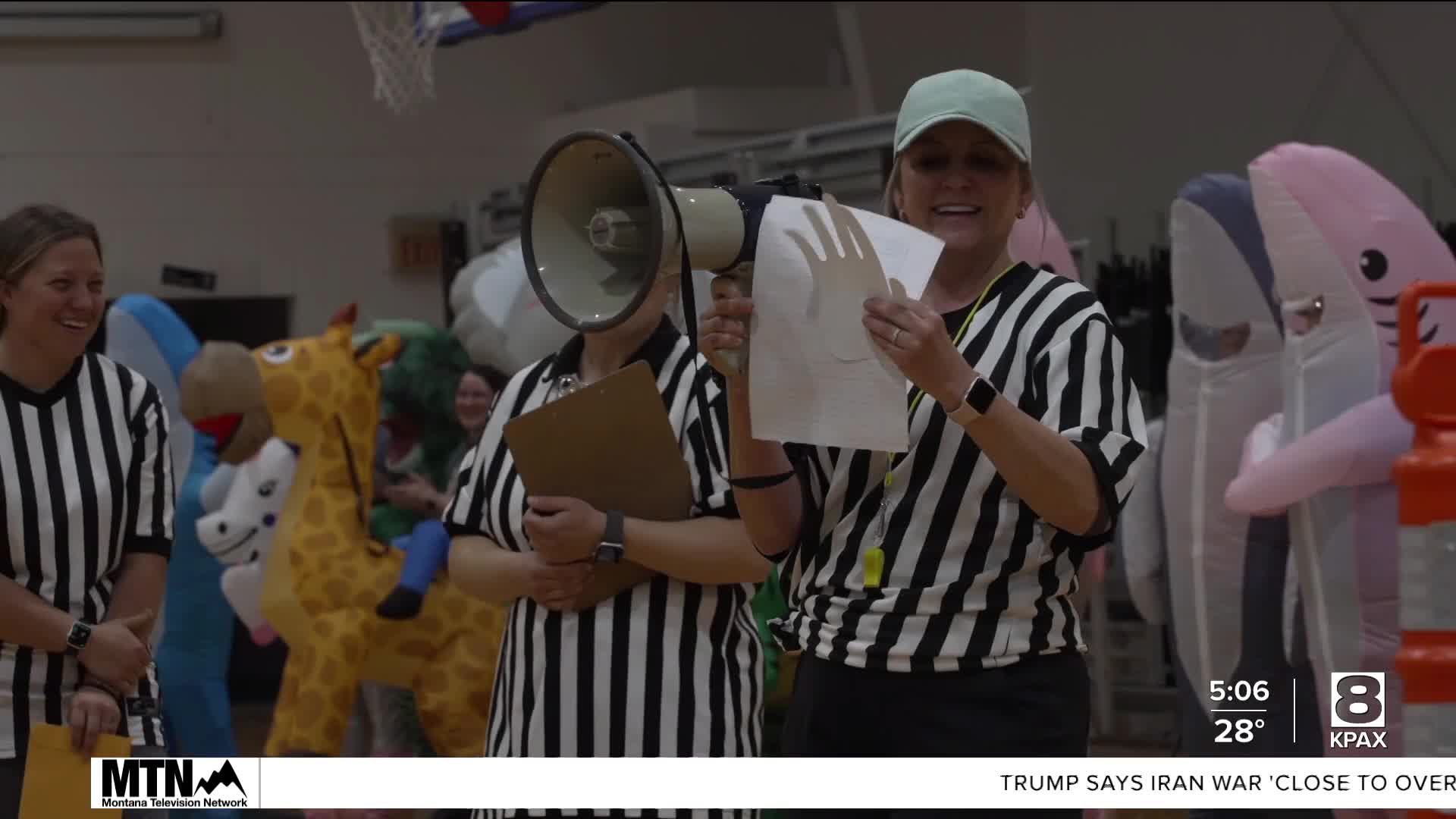 Valley Christian School teachers race in inflatable costumes to kick ...
