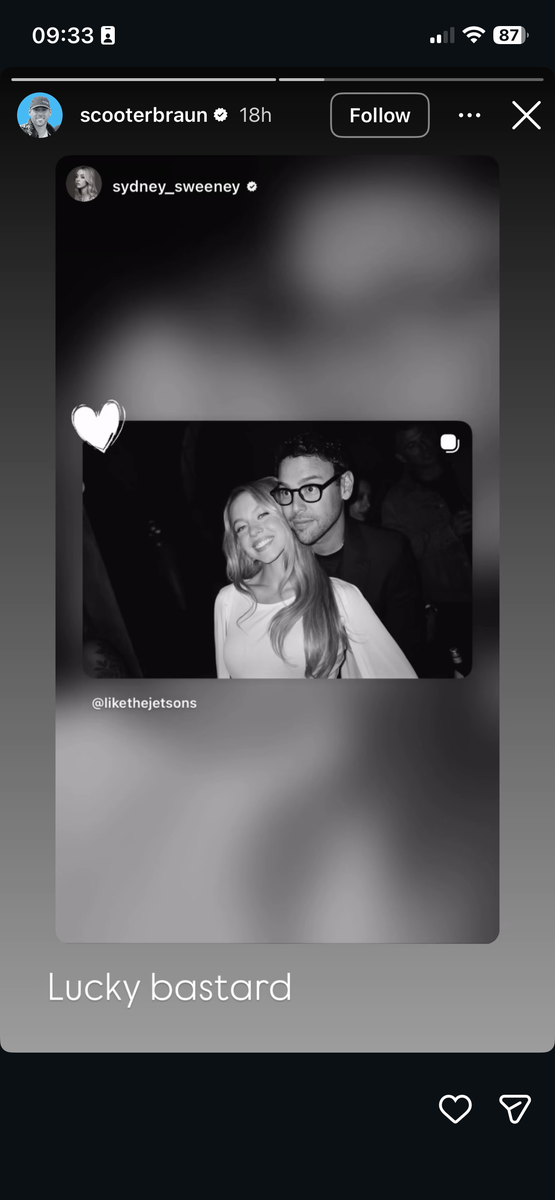 Sydney Sweeney and Scooter Braun just went Instagram official