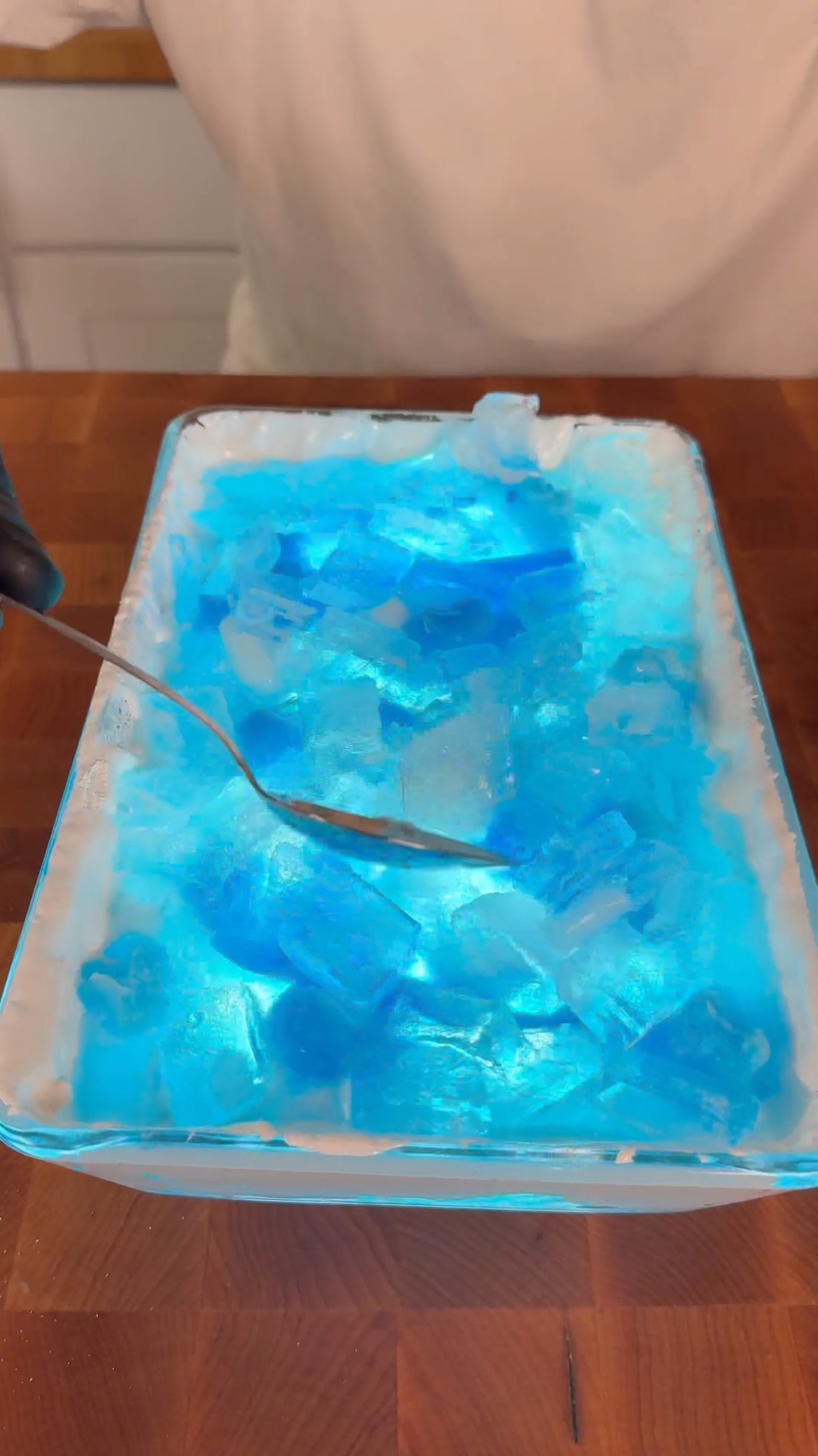 Frozen glacier-inspired dessert creation