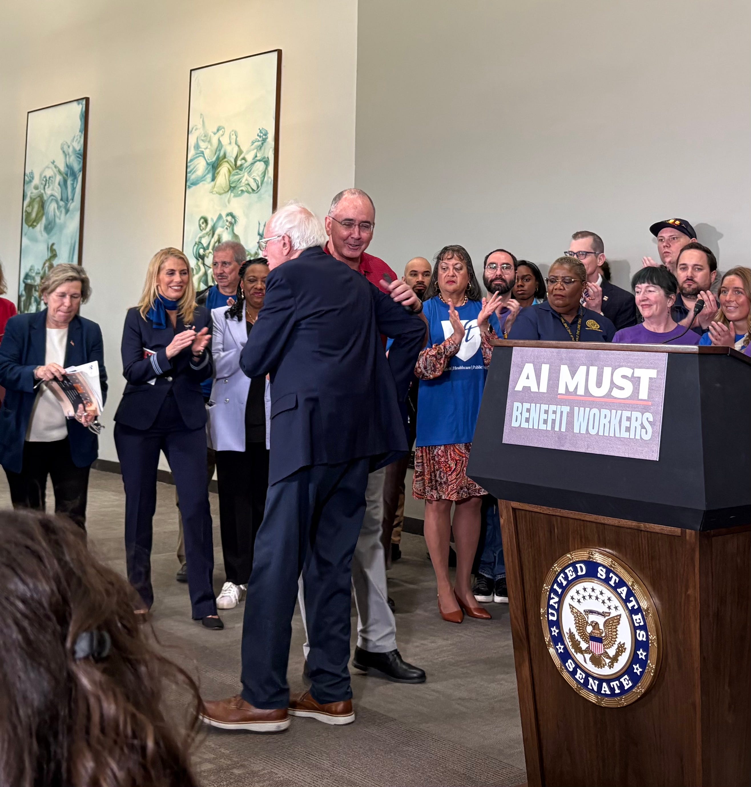 Sanders and Fain warn that AI, like NAFTA, could kill American jobs