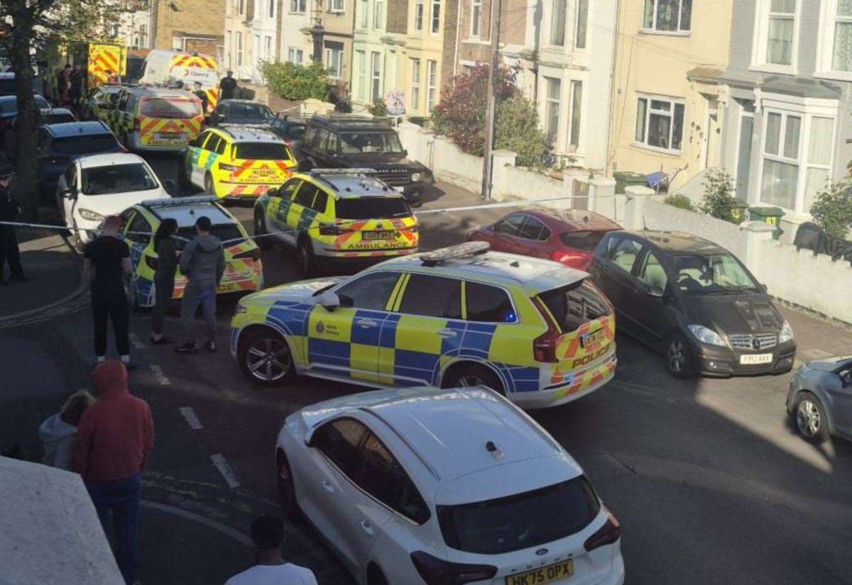 Police seal off Alma Road in Sheerness as major emergency response unfolds