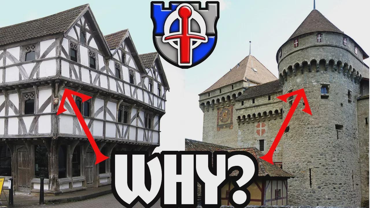 Why do medieval buildings overhang their lower floors?