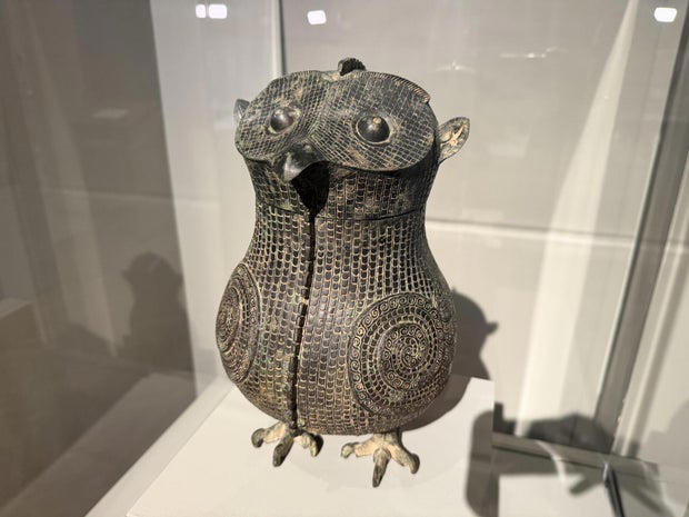 3,000-year-old owl accidentally damaged by visitor back on display at ...