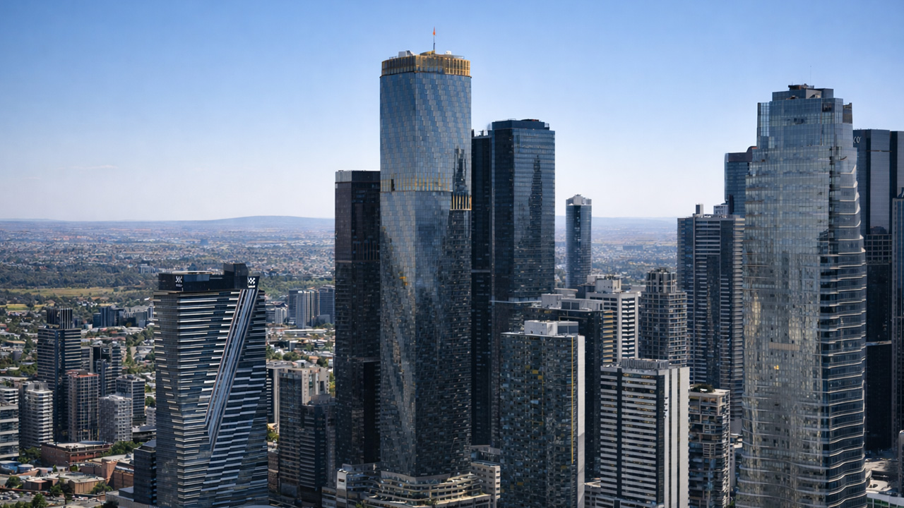 Why does this tower stand out in Melbourne?