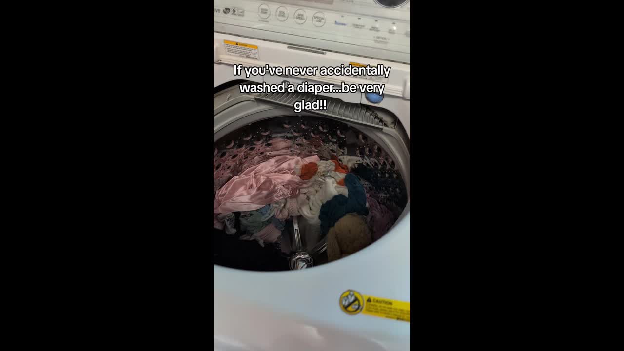 ‘If you’ve never washed a diaper… be glad!’ mum shares messy laundry mishap