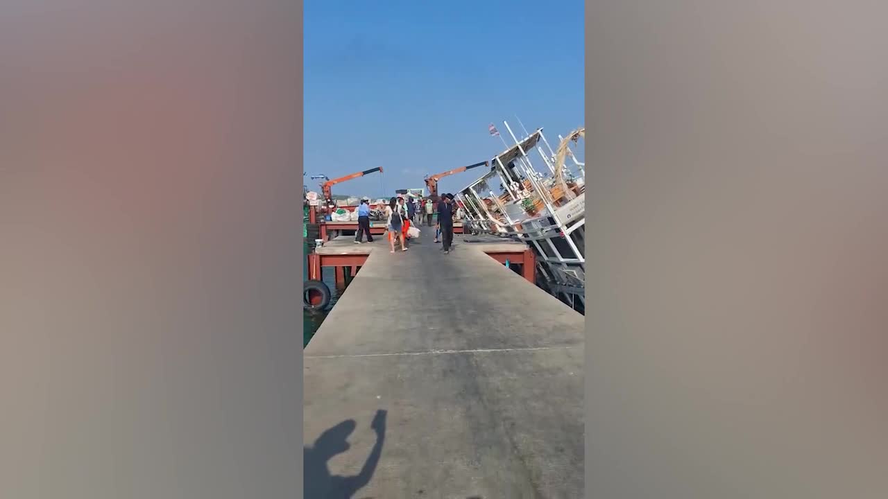 Ferry carrying dozens of tourists crashes into pier in Thailand
