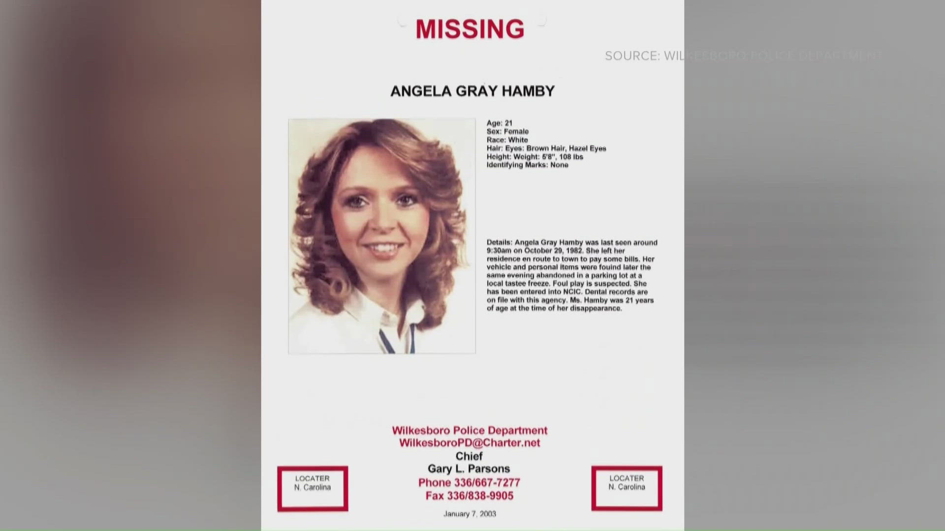 Wilkesboro police chief discusses 40-year missing person case