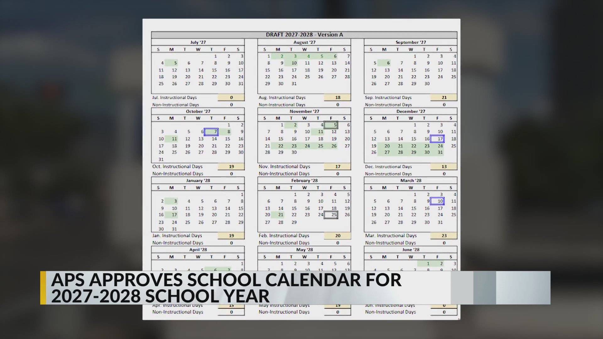 2027-2028 school year calendar approved by Albuquerque Public Schools ...