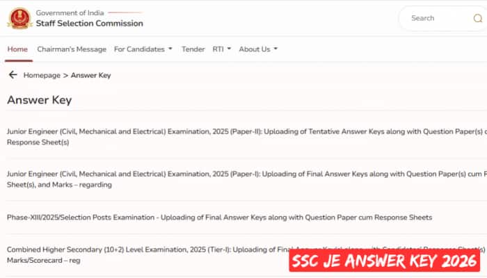 SSC JE answer key 2026 out: Check response sheet, download PDF, and ...