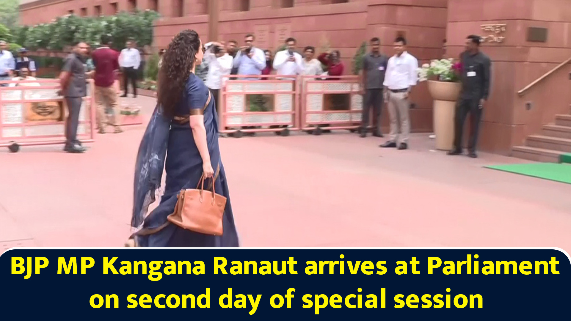 BJP MP Kangana Ranaut arrives at Parliament on second day of special ...