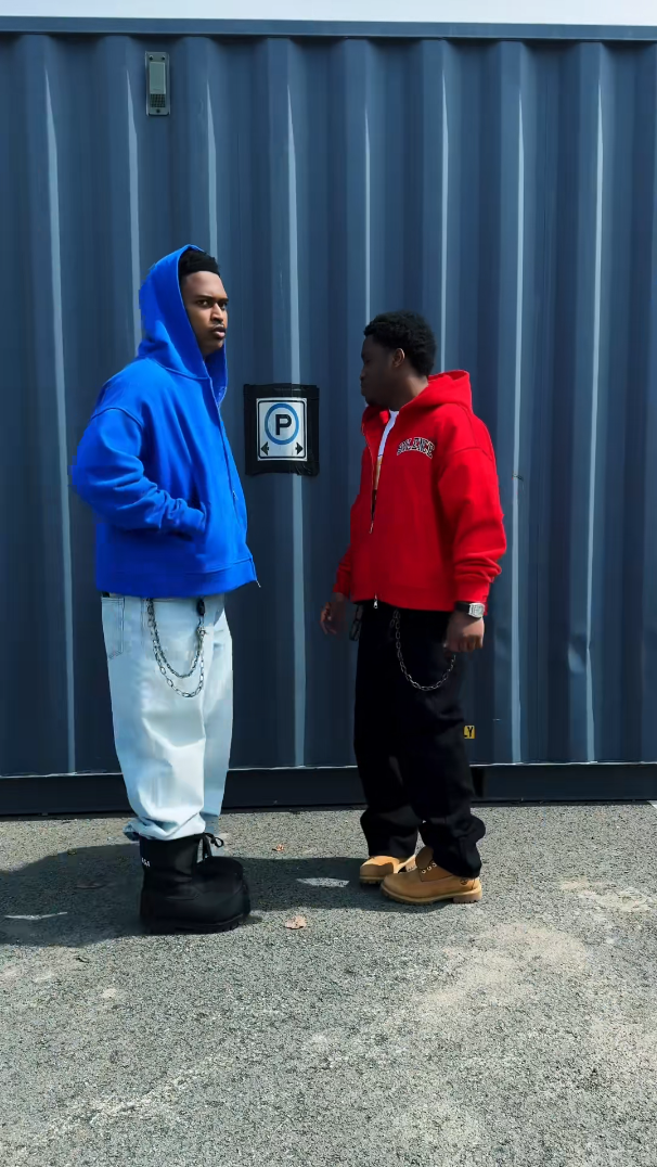 Silence zip up hoodies all red and east blue collection drop