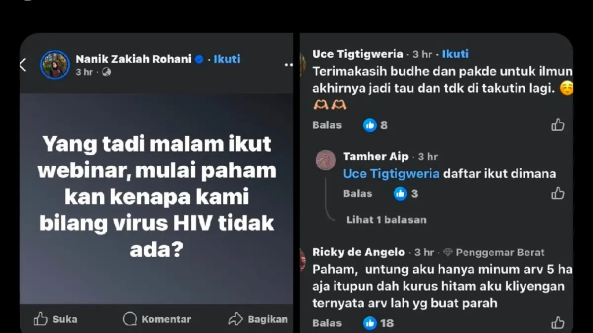 Viral influencer Facebook bilang HIV tidak ada, dokter tegaskan hoaks ...