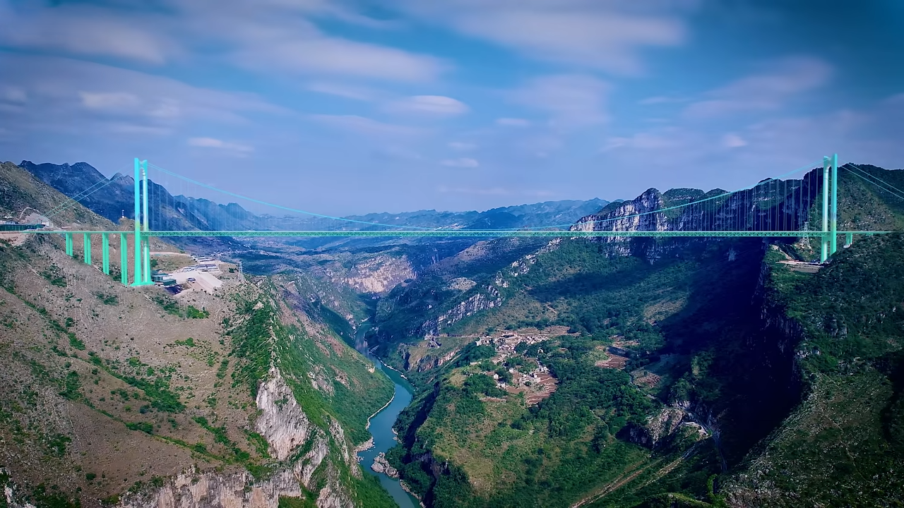 Schau, wie China die höchste Brücke der Welt baute, um zwei Berge zu ...