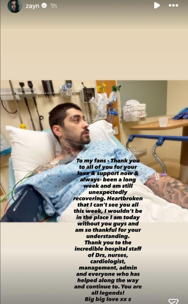 Zayn Malik cancels all US tour dates after hospitalization