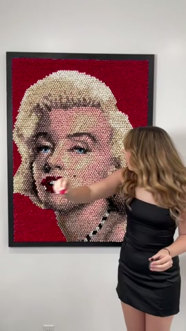 I turned lipsticks into a giant Hollywood icon portrait