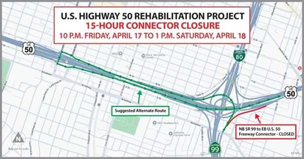 15-hour Sacramento connector closure begins Friday for Fix-50 project