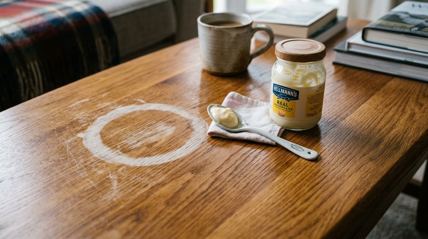 Stop scrubbing your coffee table: this viral fridge staple trick erases ...