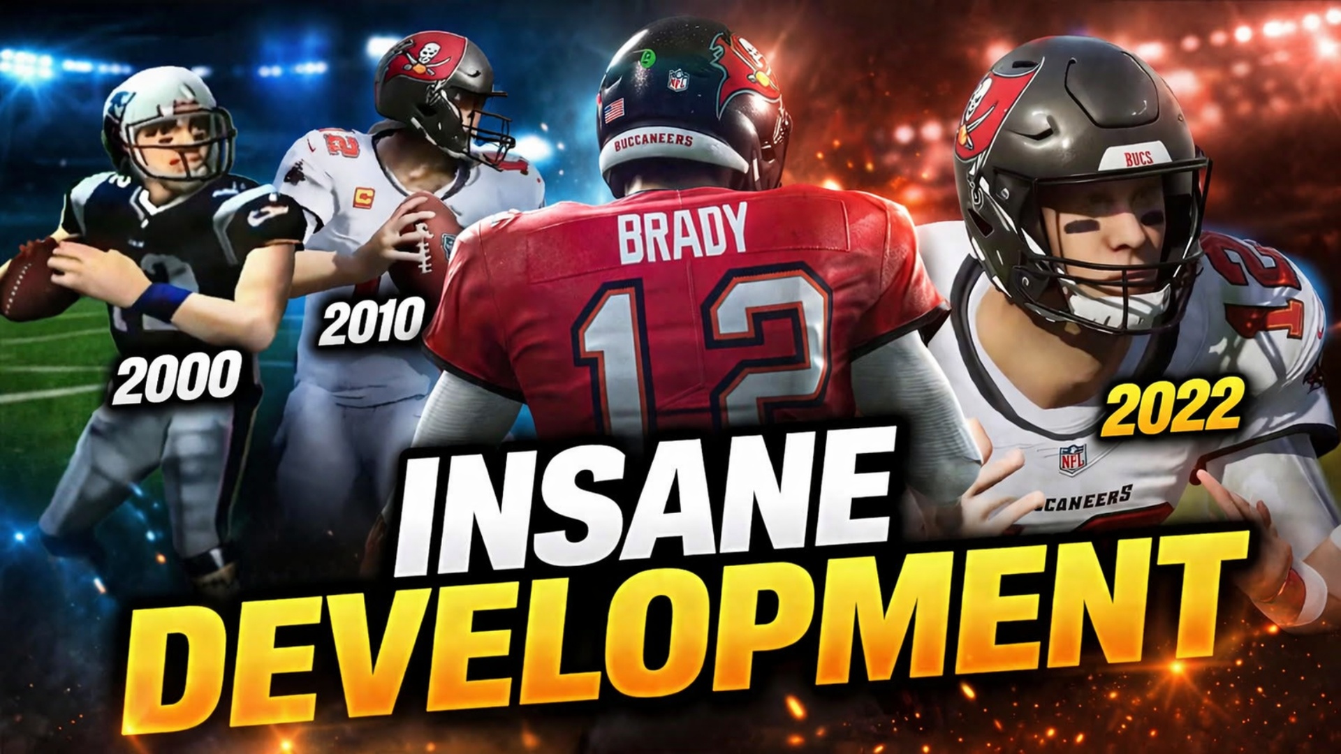 The evolution of Tom Brady in Madden NFL games (2001–2026)