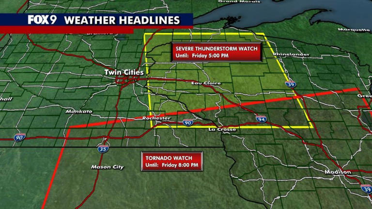 Tornado observed near Rochester; tornado watch in southern MN, WI