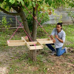 Wooden table around a tree – easy DIY!