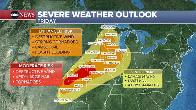 Millions under threat of severe weather, including tornadoes