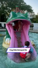 Kiddie pool frog slide sends mom into unexpected underwater splash ...
