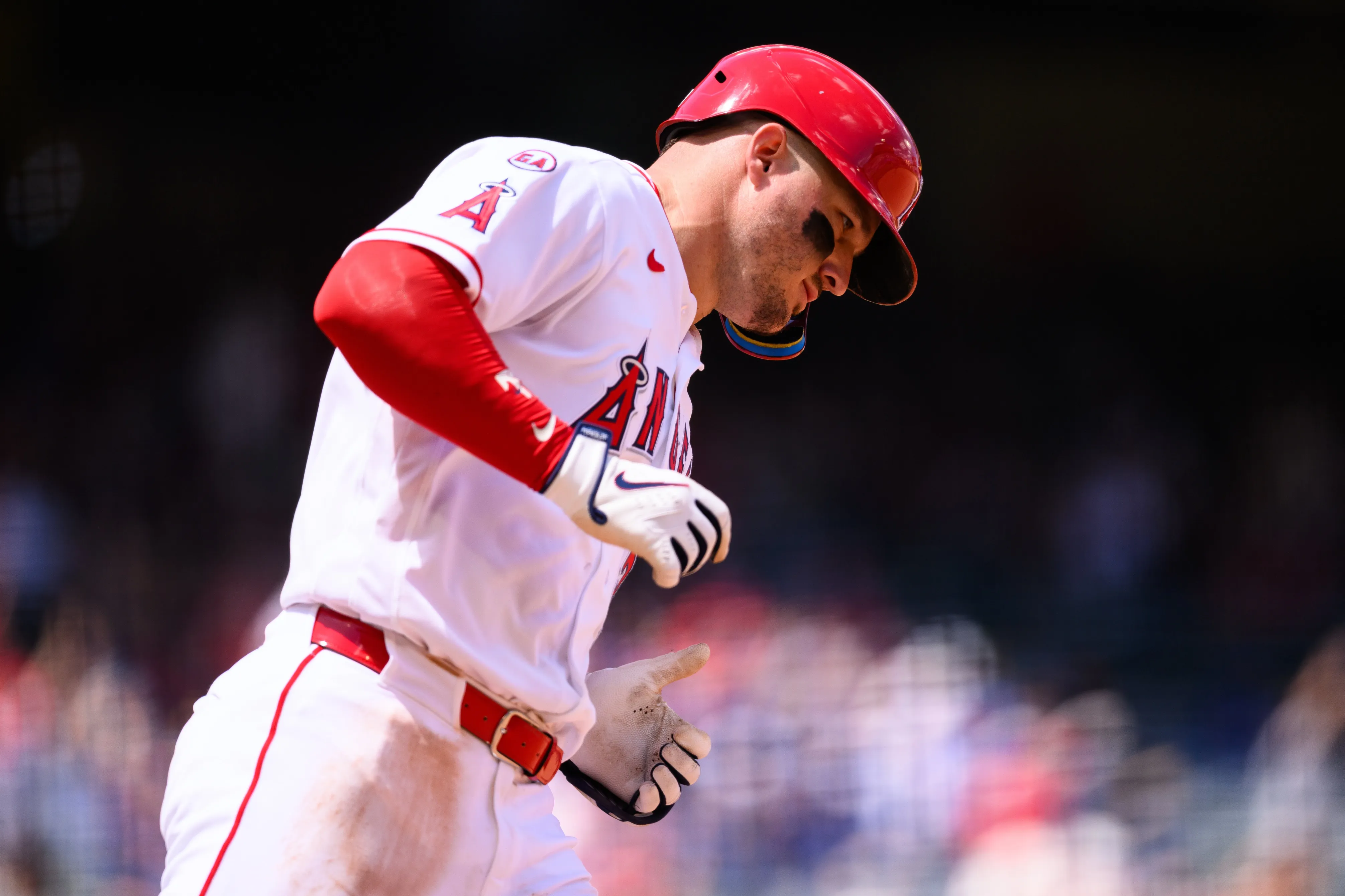 Mike Trout ties Angels extra-base hits record in emotional win over ...