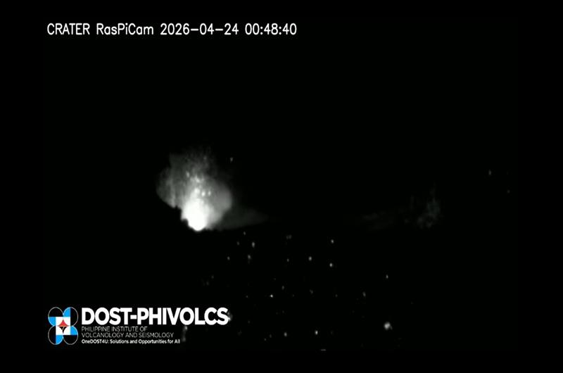 Minor Strombolian activity recorded at Mayon Volcano summit crater ...