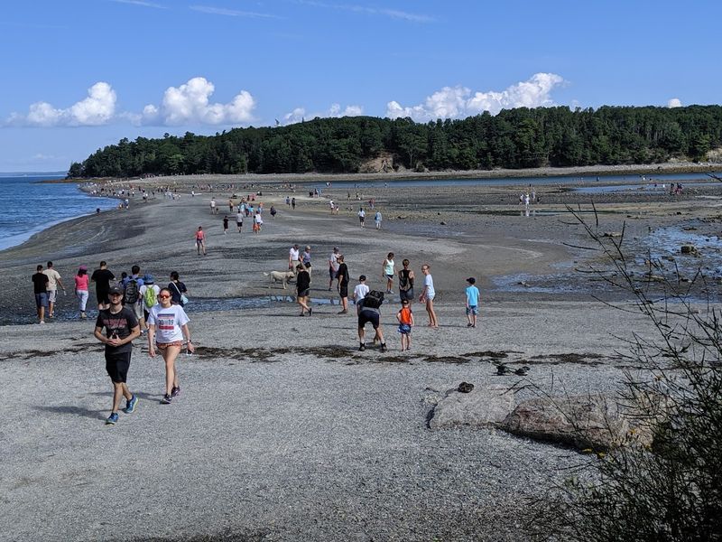 This tiny Maine island is only accessible by a natural sandbar at low ...