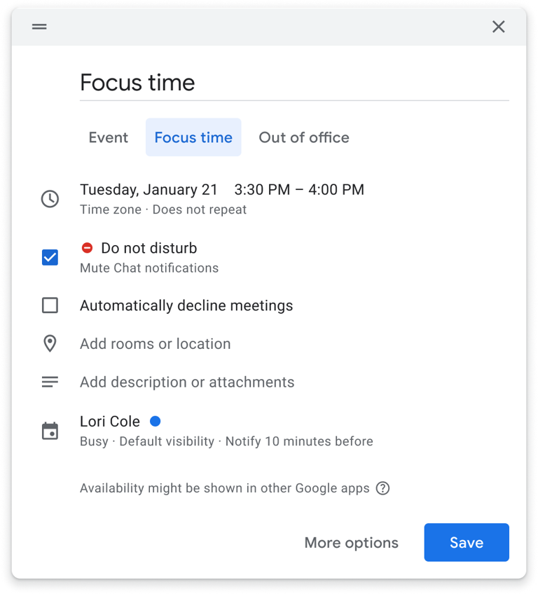 My Google Calendar's 'me-time' sprawl is over thanks to 'Focus Time'