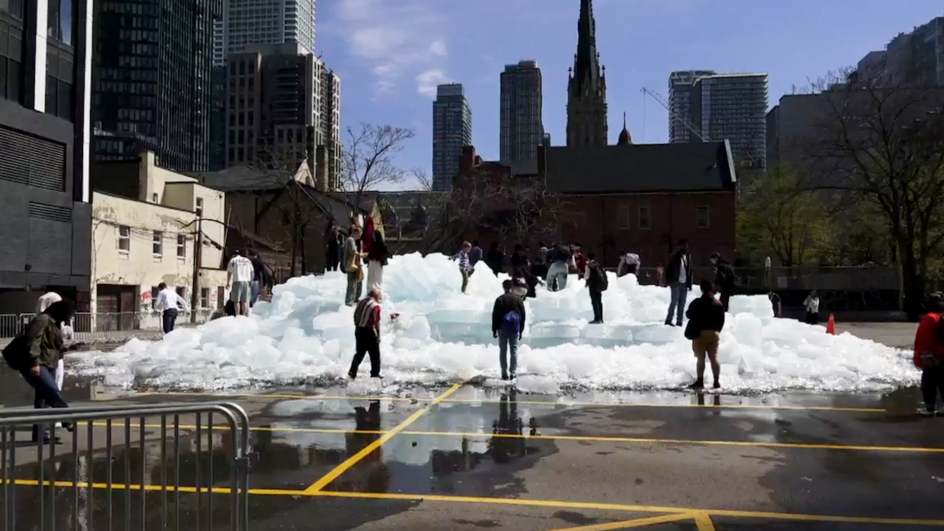 Visitors soak up remains of Drake's 'Iceman' tower