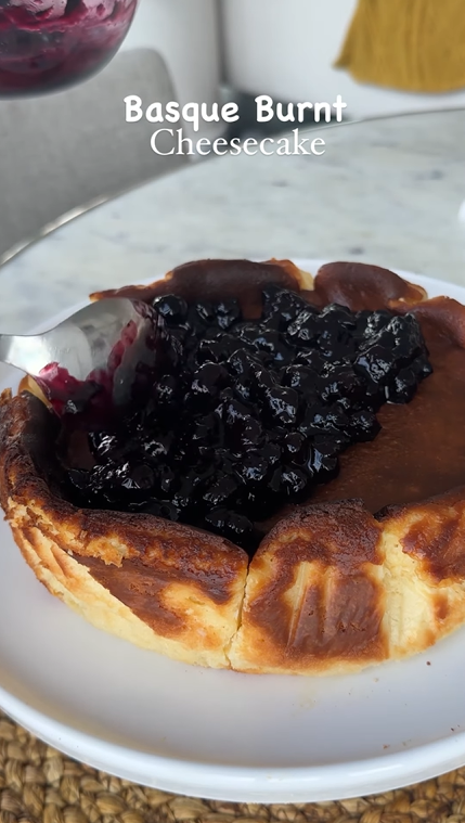 Basque burnt cheesecake 🍰🔥 rich, creamy & caramelized dessert 😋